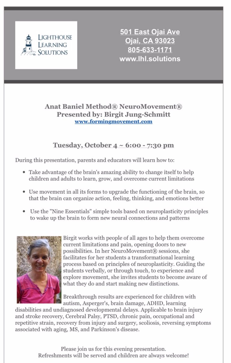 Anat Baniel Method® NeuroMovement®